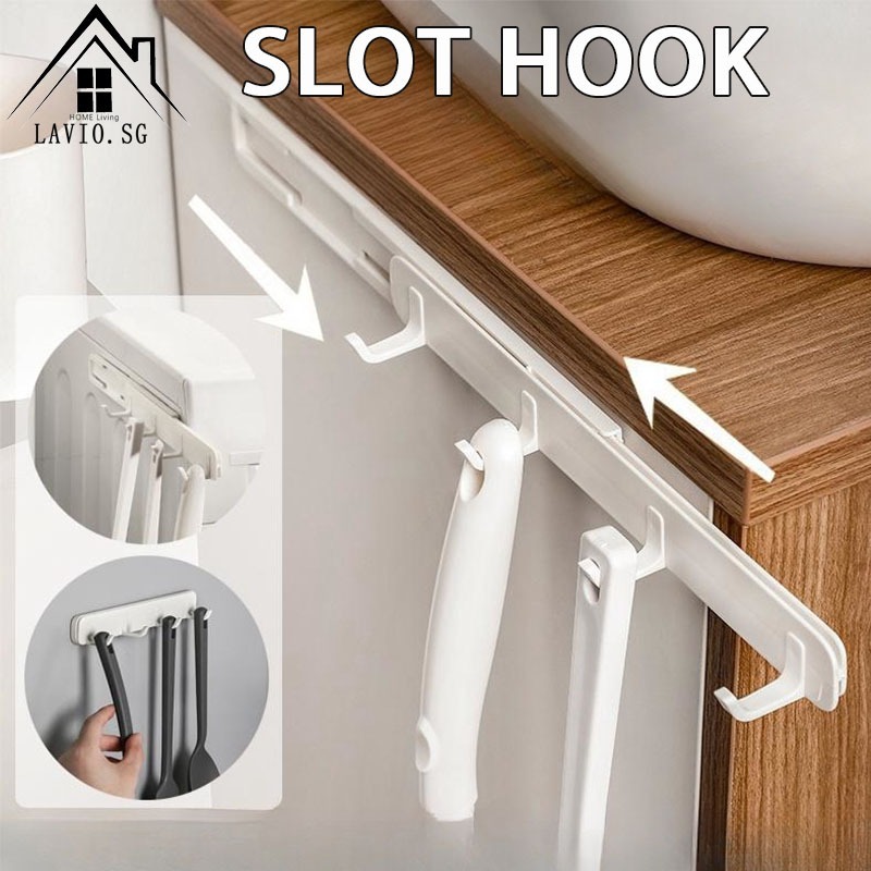 [SG] No-Punch Drawer Four Row Hooks Sturdy Multi-Purpose Push-Pull ...