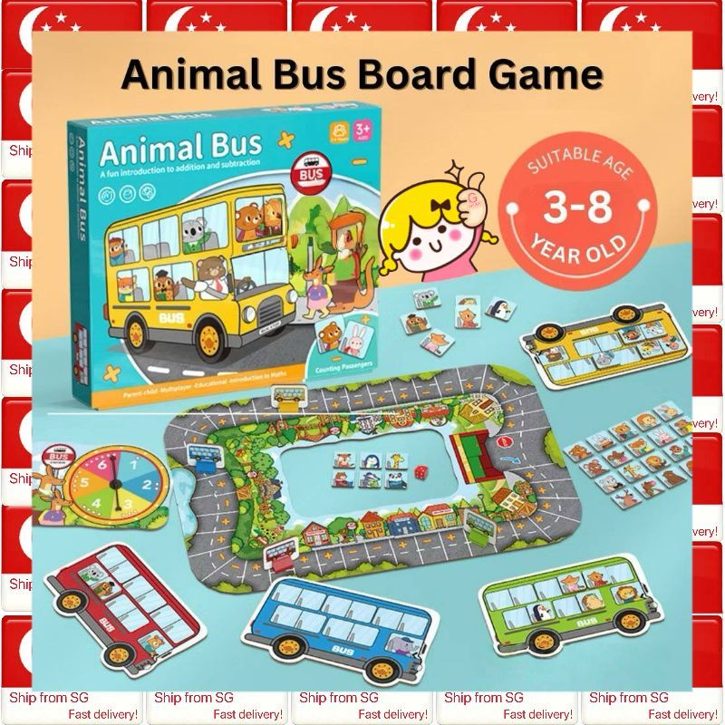 [LOCAL SELLER] Animal Bus Board Game Kindergarten Mathematics Teaching ...
