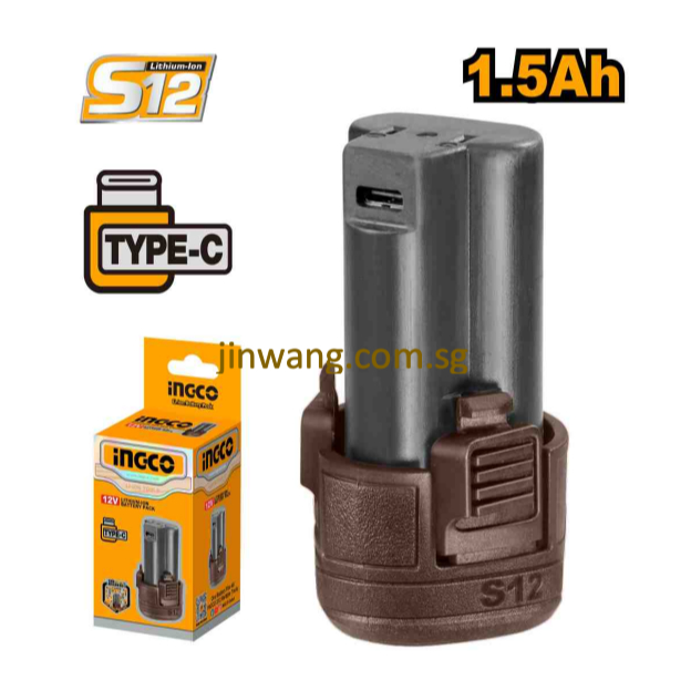 Lithium-ion 1.5Ah battery 12V INGCO (Type-C) | Shopee Singapore