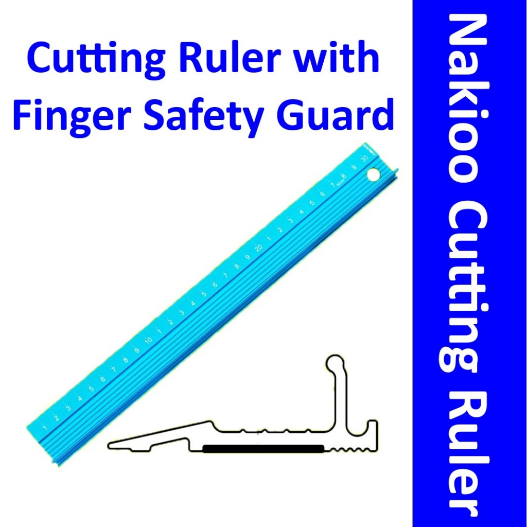 Nakioo Safety Cutting Ruler ️ Cutting Ruler with Finger Guard ️ 45cm ...