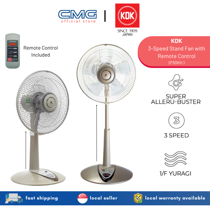 KDK Living Fan 12"/ 30cm P30KH with Remote Control 1/f Yuragi 3 Speed ...