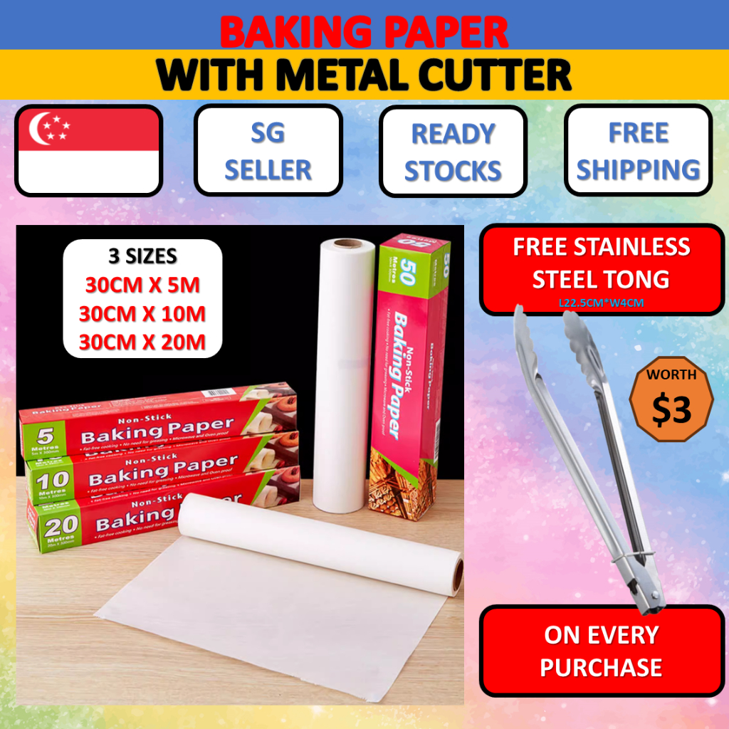 [SINGAPORE SELLER] 3 SIZES 5M 10M 20M | NON STICK BAKING PAPER ...