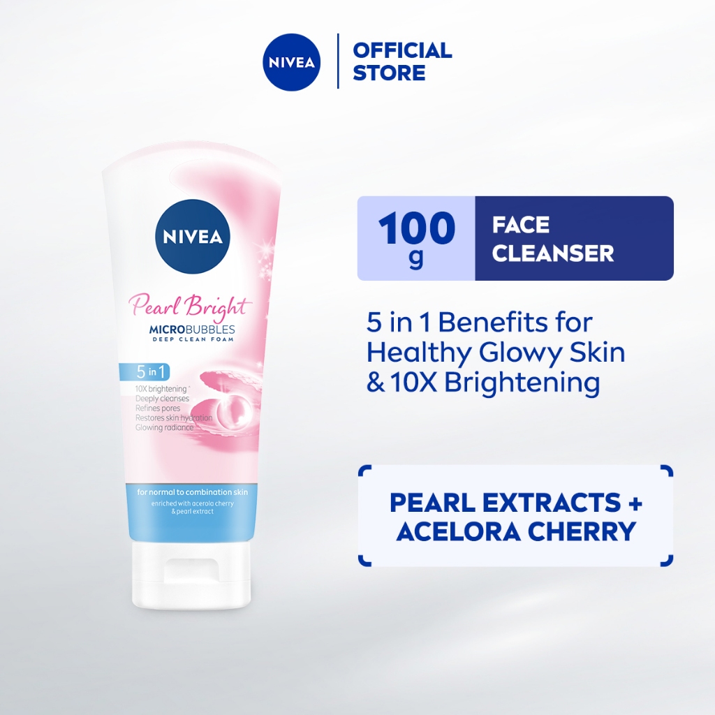 NIVEA Face Care Pearl Bright Microbubbles Deep Clean Foam 100g / Face ...