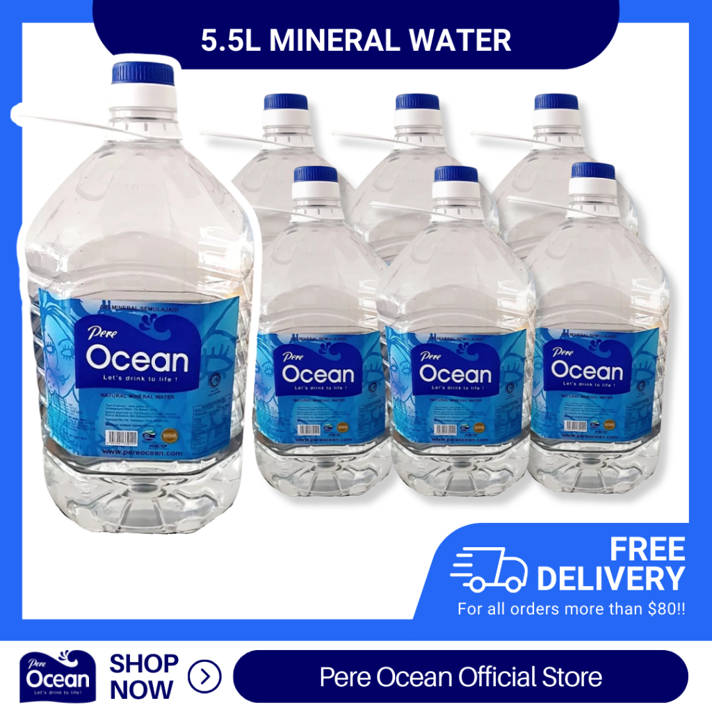 Pere Ocean 5.5L Mineral Drinking Water (4 bottles per carton) | Shopee ...
