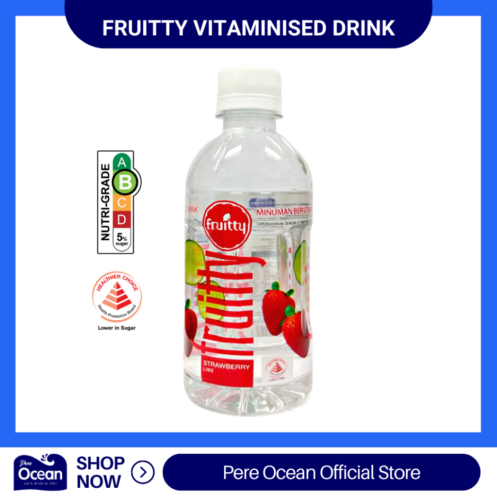 Pere Ocean Fruitty Vitamin Strawberry Drink 300 ml (24 bottles per pack ...