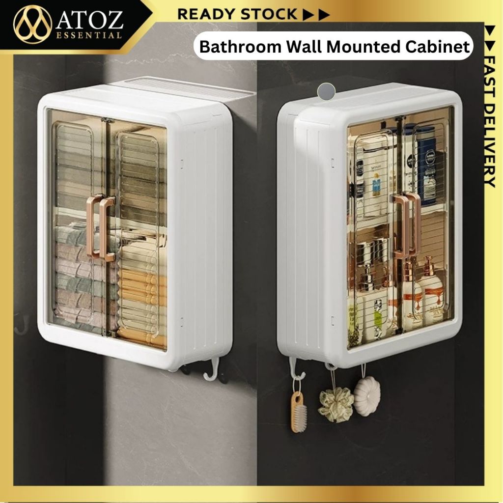 ⚡️SG Seller⚡️Bathroom Wall Mounted Storage Racks and Cabinets (No Drill ...