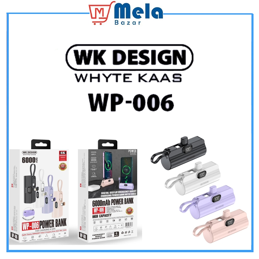 WK DESIGN WP-006 EMERGENCY SERIES (6000mAh) 2 In 1 Emergency Powerbank ...