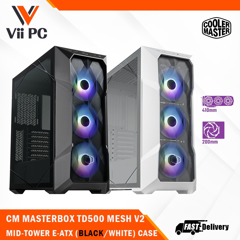 COOLER MASTER MASTERBOX TD500 MESH V2 Mid Tower E-ATX BLACK/WHITE ...