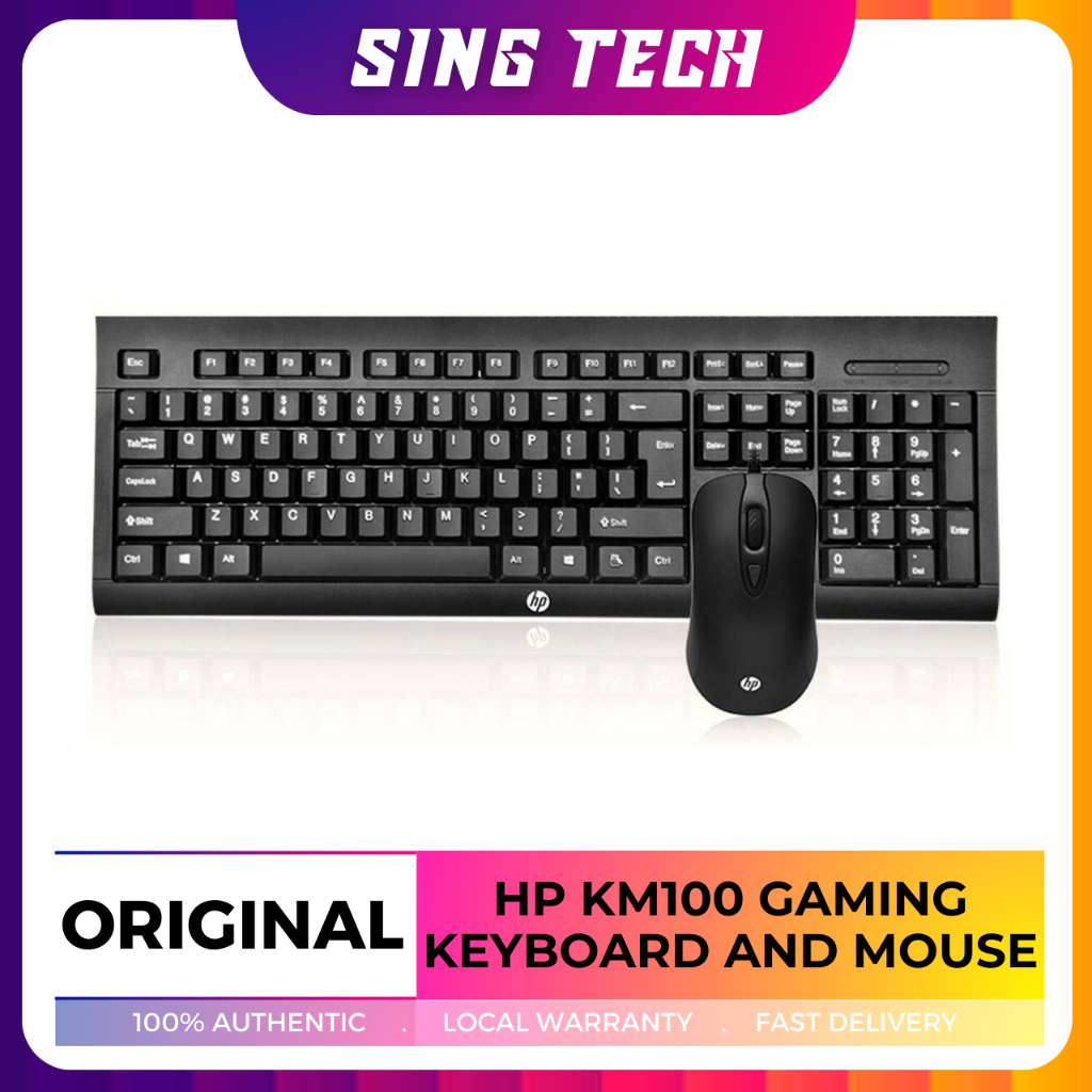 [ORIGINAL] HP KM100 Wired Entry Level Keyboard & Mouse (Black) | Shopee ...