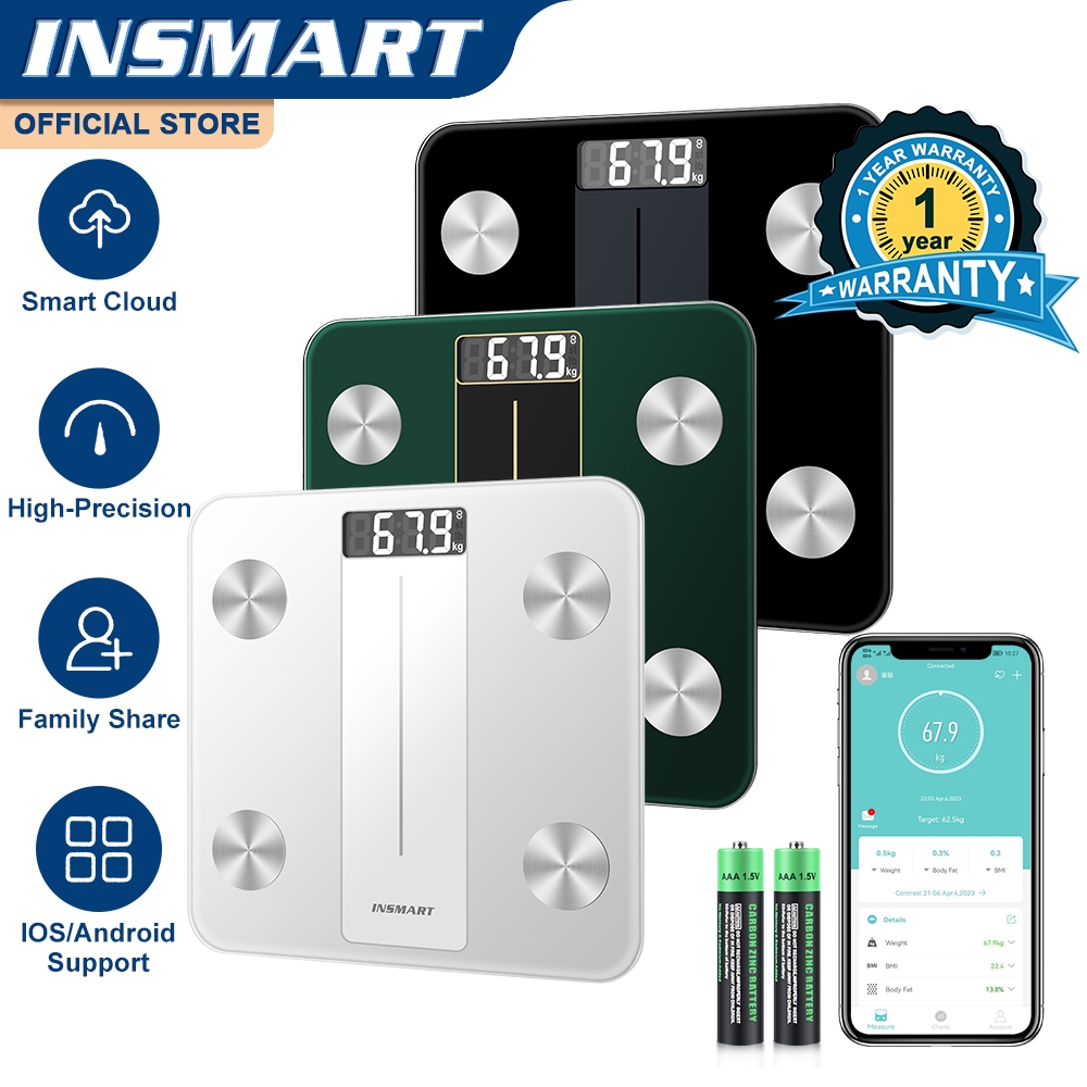 INSMART 14in1 Bluetooth BMI Weight Scale Penimbang Berat Badan Smart ...