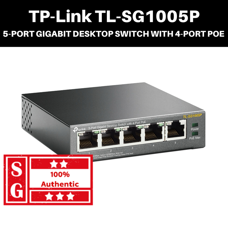 TP-Link TL-SG1005P 5-Port Gigabit Desktop Switch with 4-Port PoE TP Link Switch PoE Switch 4 ...