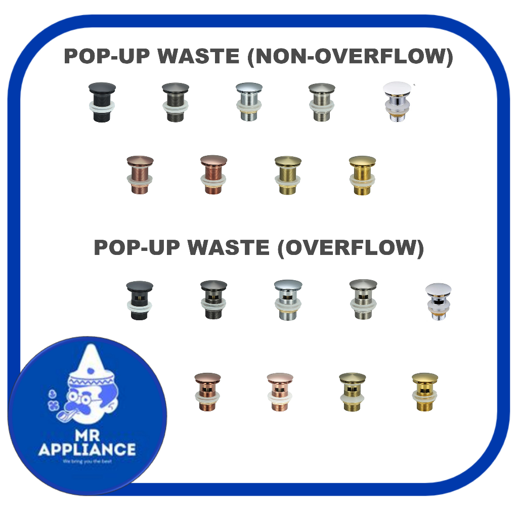 Wash Basin Drain Pop-Up Stopper POP-UP WASTE (Overflow / Non-Overflow) | Shopee Singapore