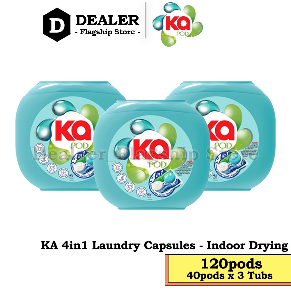 KA 4in1 Laundry Capsules 40 Pods x3Tubs – Indoor Drying | Shopee Singapore