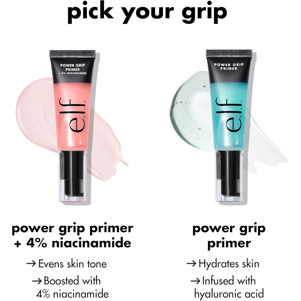 ELF Power Grip Primer, Gel face primer Hydrating/ 4% Niacinamide (USA ...