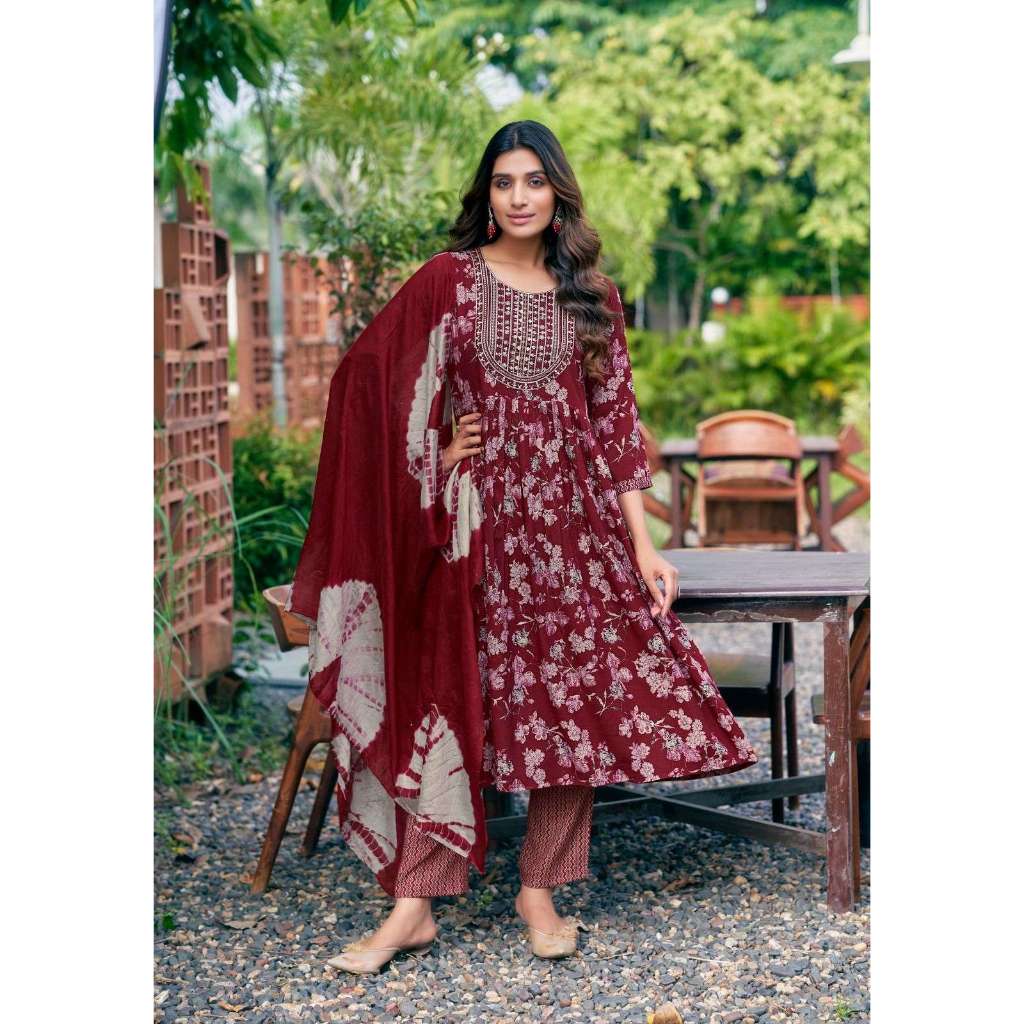 AS MYP ANARKALI GOWN KURTI TOPS WITH PANT AND SHAWL READYSTOCKS PUNJABI SUIT | Shopee Singapore