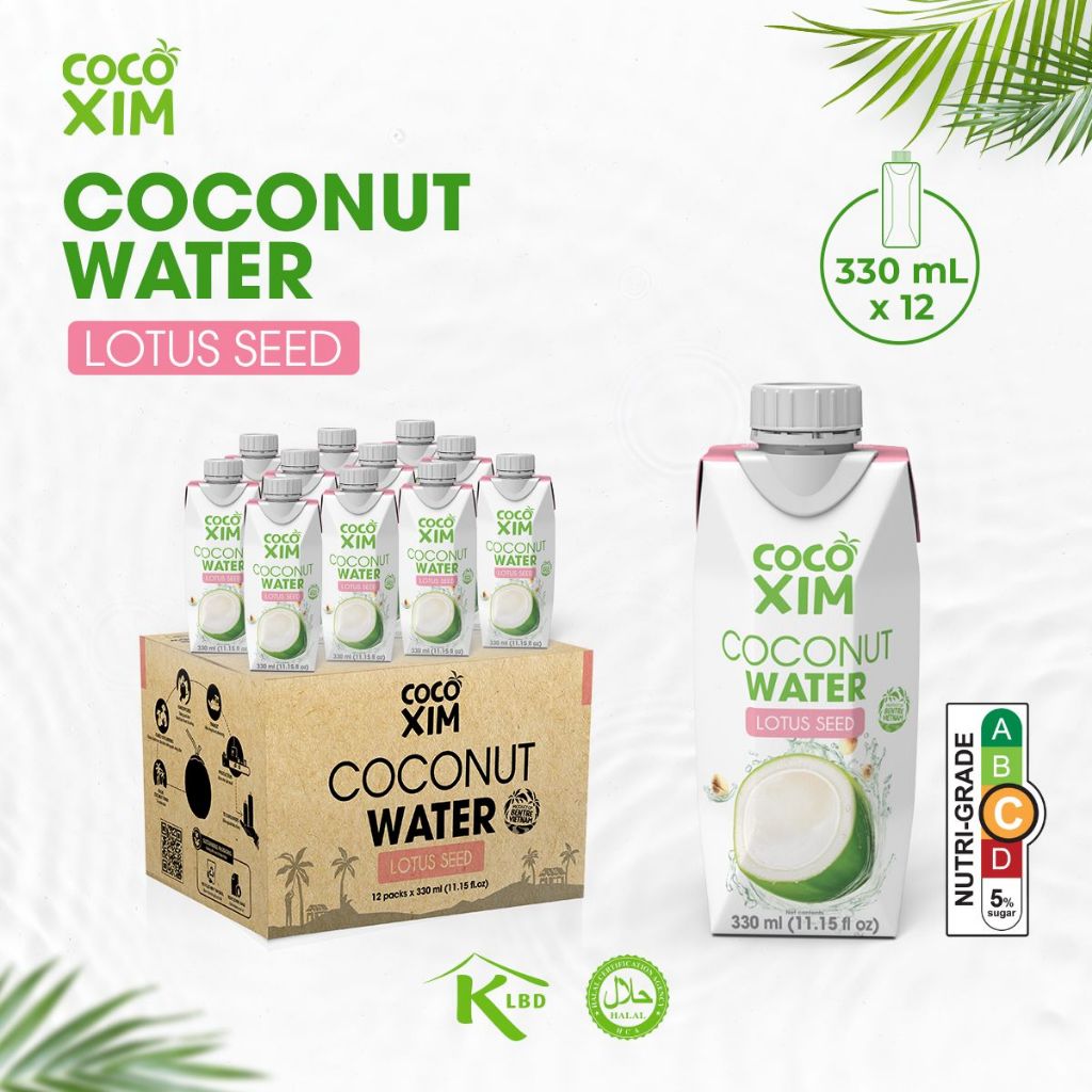 Cocoxim Conventional Coconut Water with Lotus 330ml x 12 packs (Carton ...