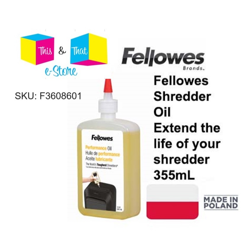 Fellowes Performance Shredder Oil Lubricant for machine 355ml (made in ...