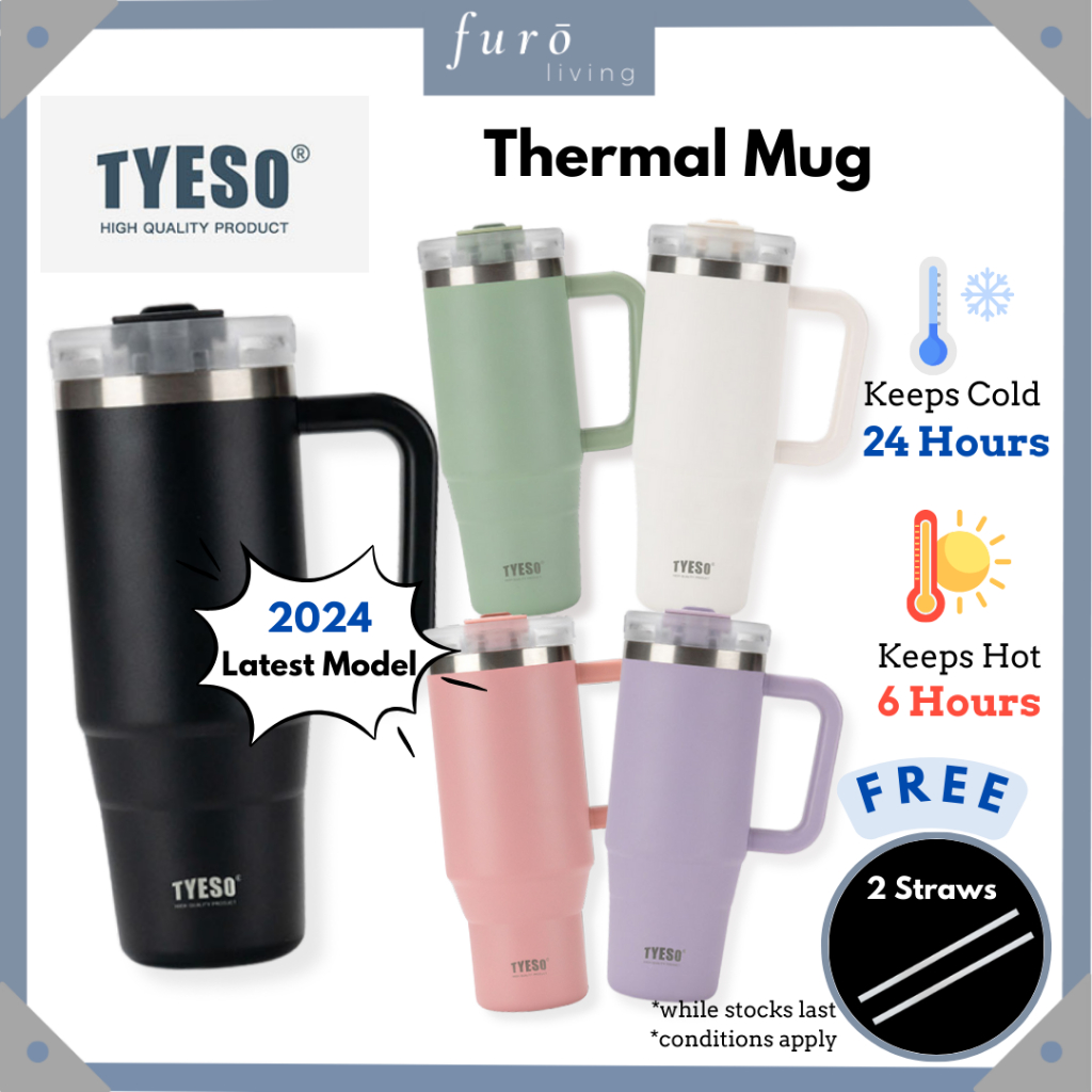 🇸🇬 Tyeso Tumbler Stainless Steel Thermal Mug with Handle Large/Small ...