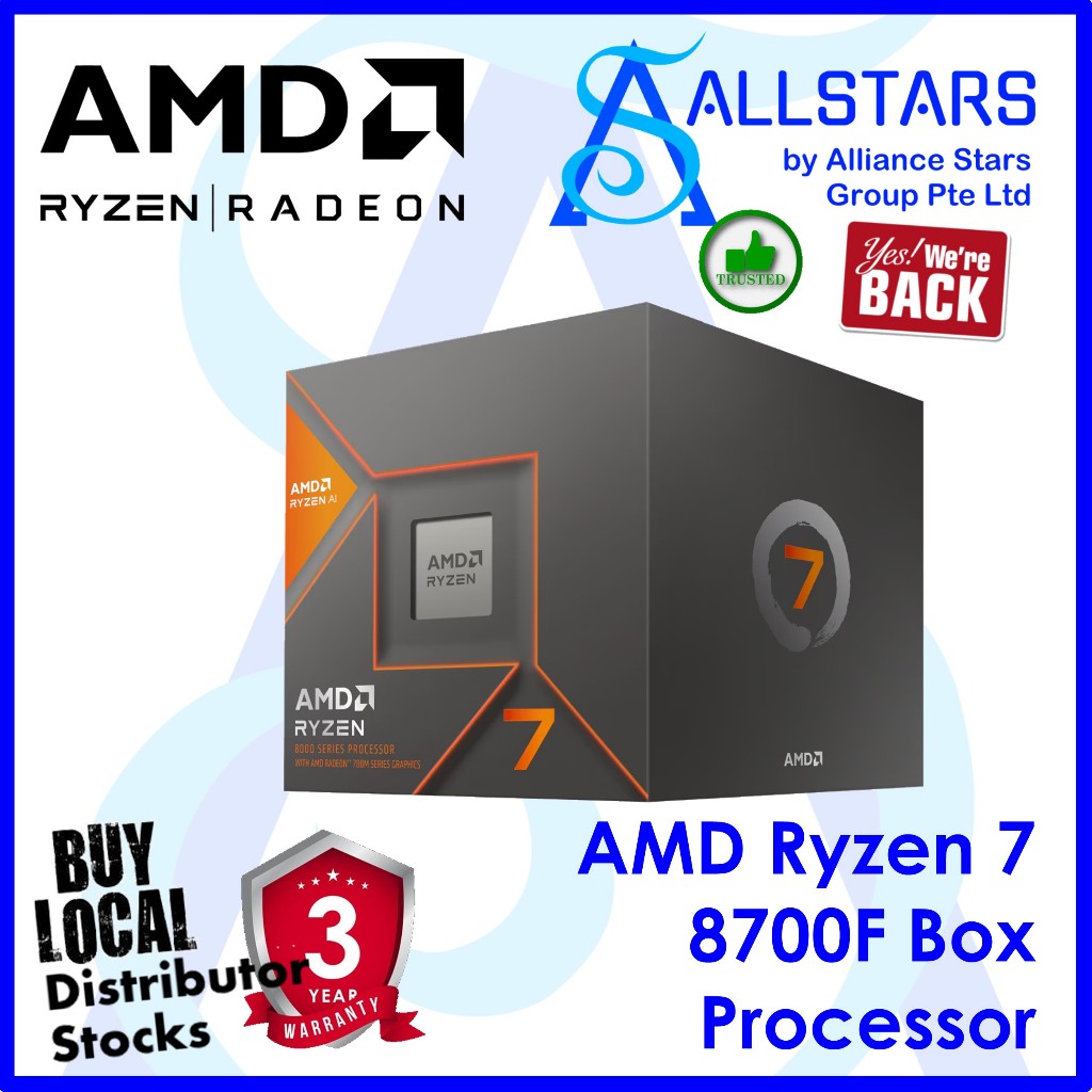 (ALLSTARS: We are Back) AMD Ryzen 7 8700F Box Processor | Shopee Singapore
