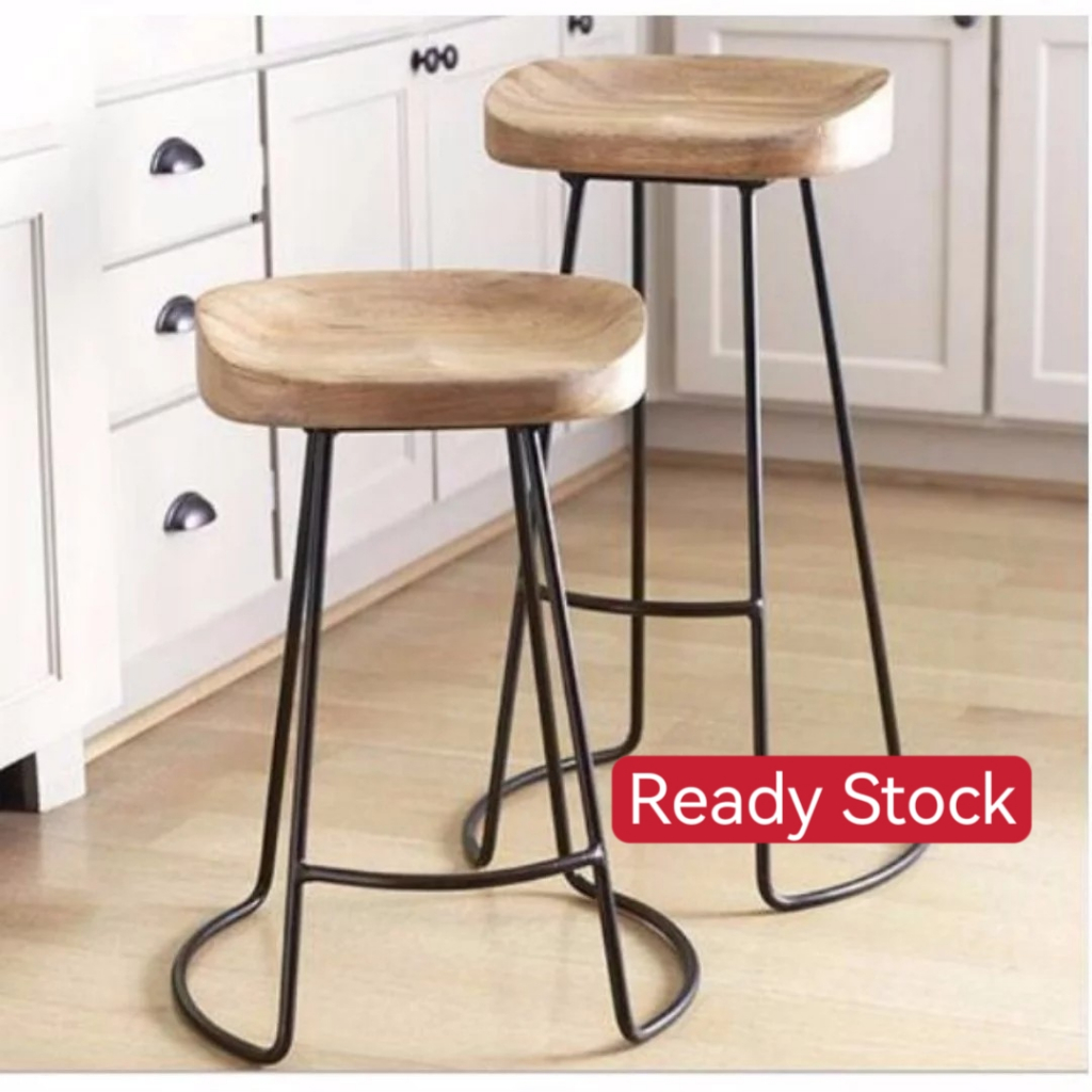 CSBC 002 Solid Wood Bar Chairs | Shopee Singapore