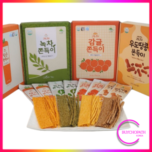 Jeju Jjondeugi Chewy Snacks 4 Flavor (18g x 15p), Diet snacks ...
