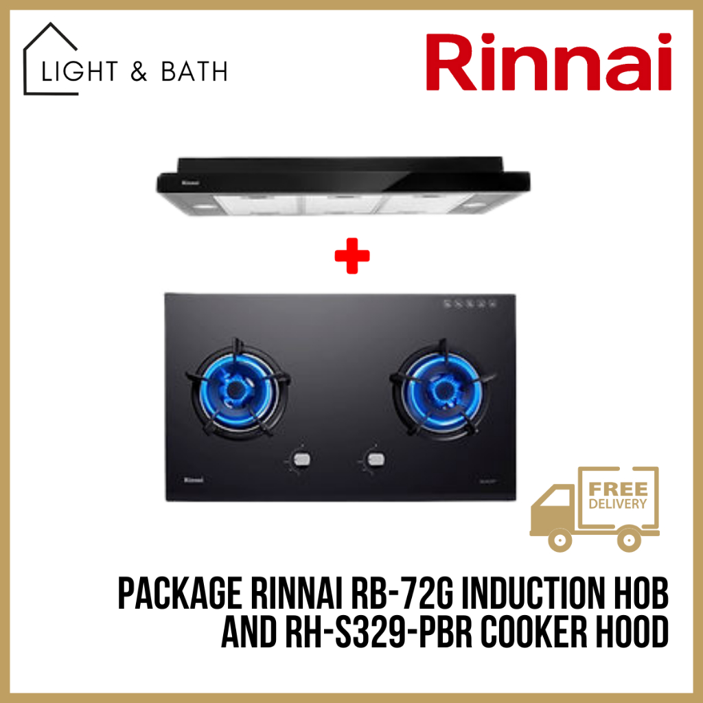 [BUNDLE] Rinnai RB-72G Gas Hob and RH-S329-PBR Cooker Hood | Shopee Singapore