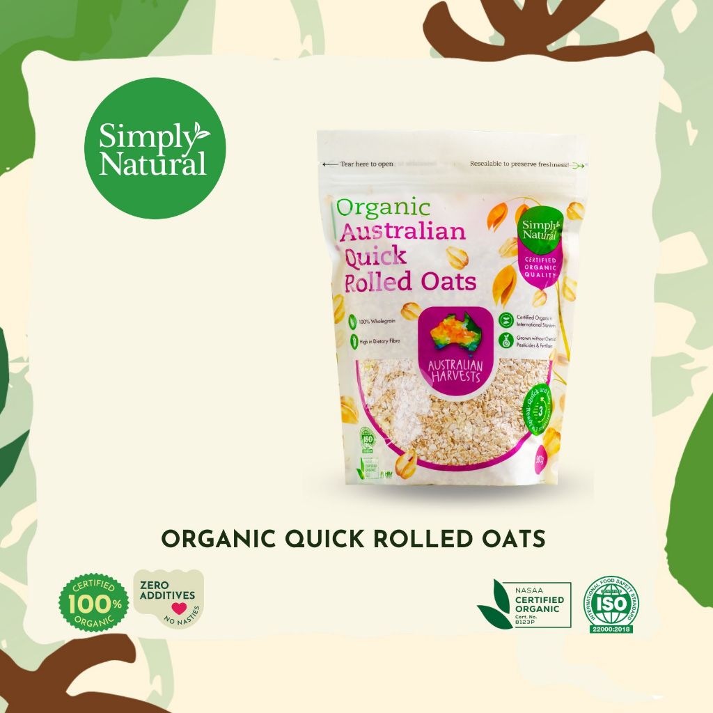 Simply Natural Organic Quick Rolled Oat 500g Finland/Australia | Shopee ...