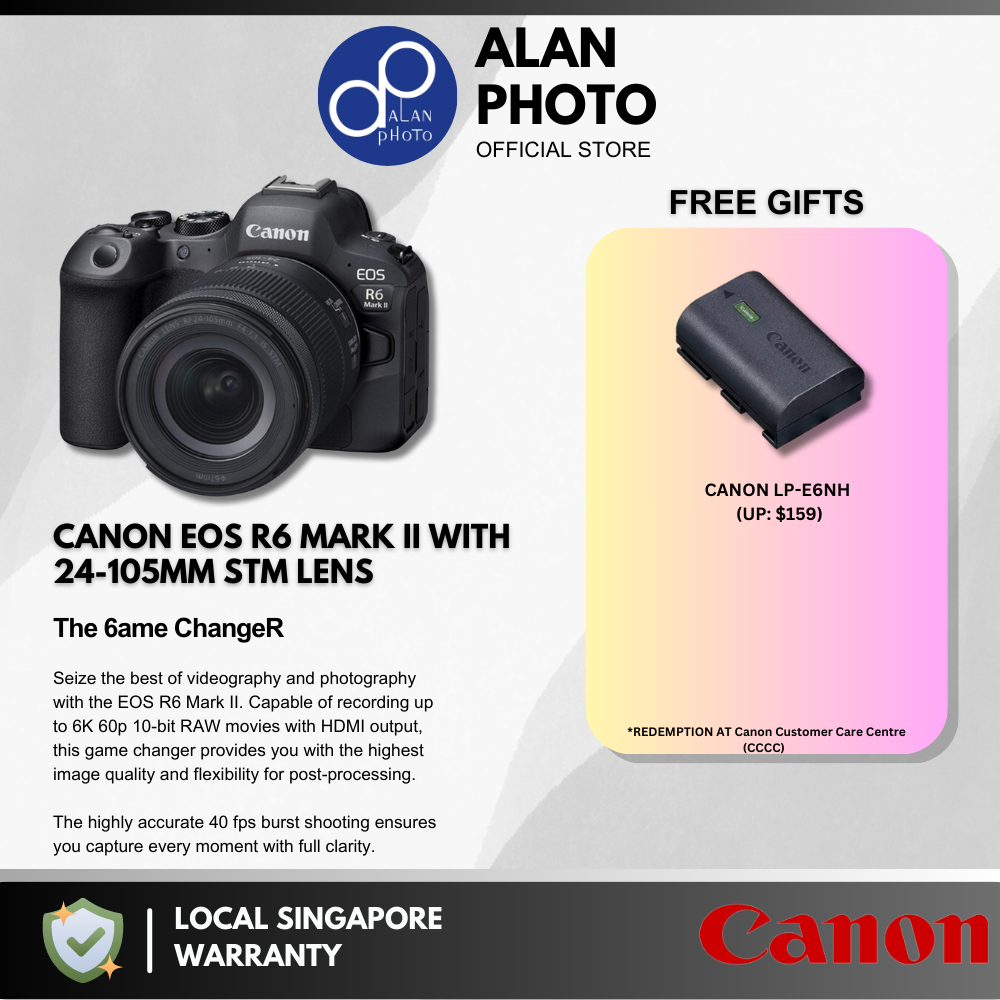 Canon EOS R6 II & EOS R6II & RF 24-105 IS STM Mirrorless Camera | Canon Singapore Warranty ...