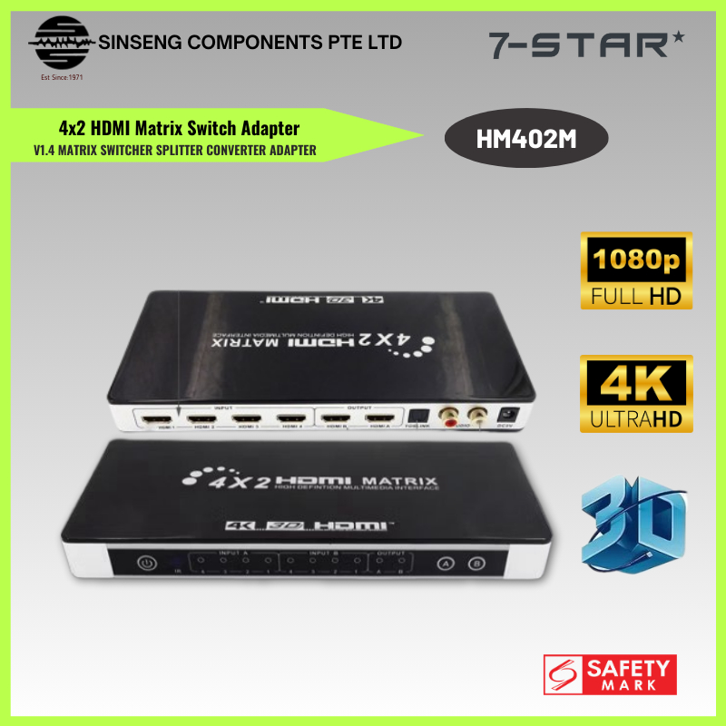 4K 4X2 HDMI MATRIX SWITCHER SWITCH with Safety Mark | Shopee Singapore