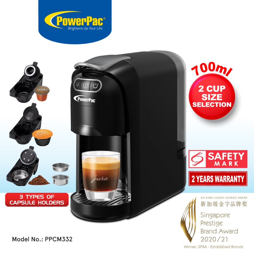 PowerPac 3 in 1 Capsule Coffee Machine Fully automatic small home ...
