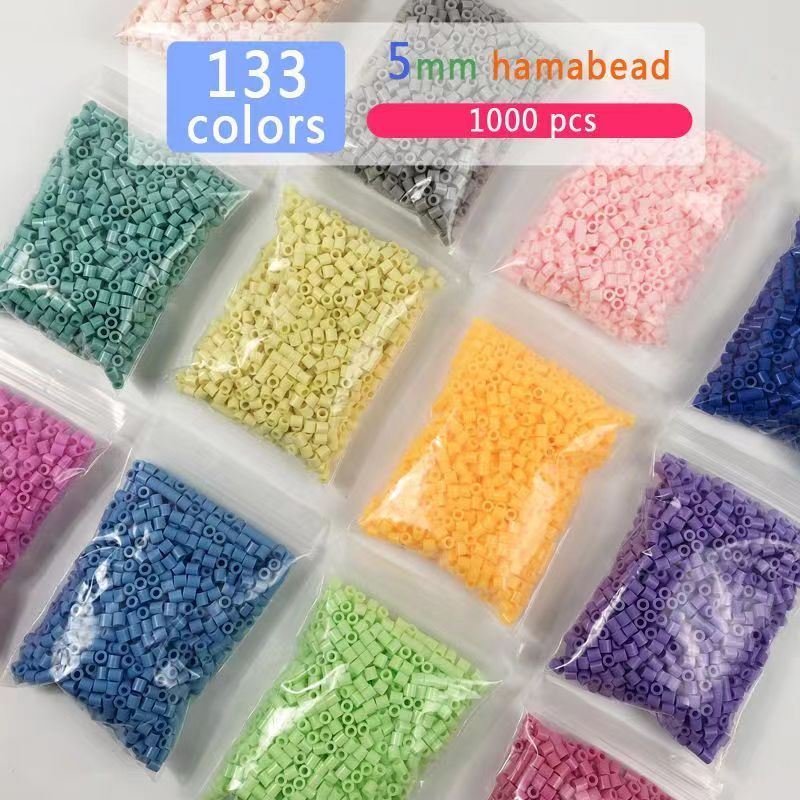 1000PCS Perler Beads 5MM Fuse Bead 24 Color Refill Pack DIY Perler Big ...