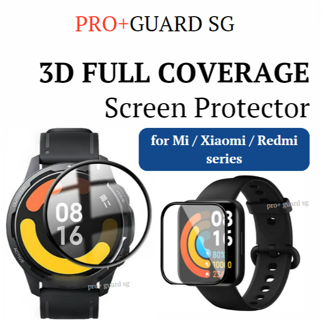 [SG] 3D Full Screen Protector Xiaomi S1 Active Pro S3 Watch 2 Pro Mi ...