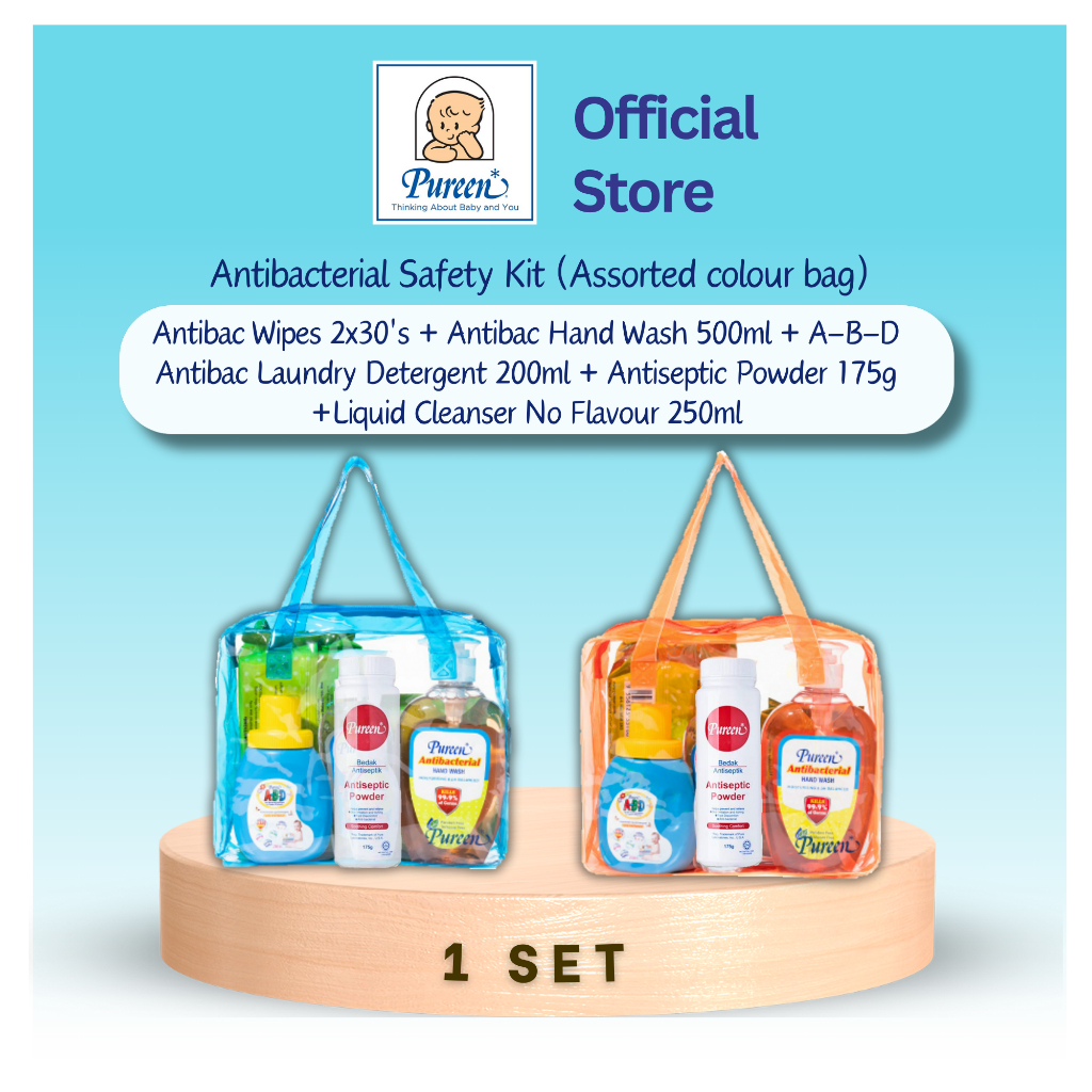 (Limited Edition) Pureen Antibacterial Safety Kit (Wipes, Hand Wash ...