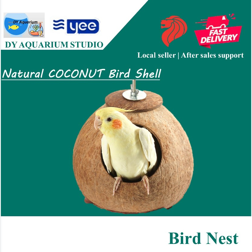 YEE Birds Coconut Shell Breeding Nest Parrots, Tiger Skin Pearl Finch ...