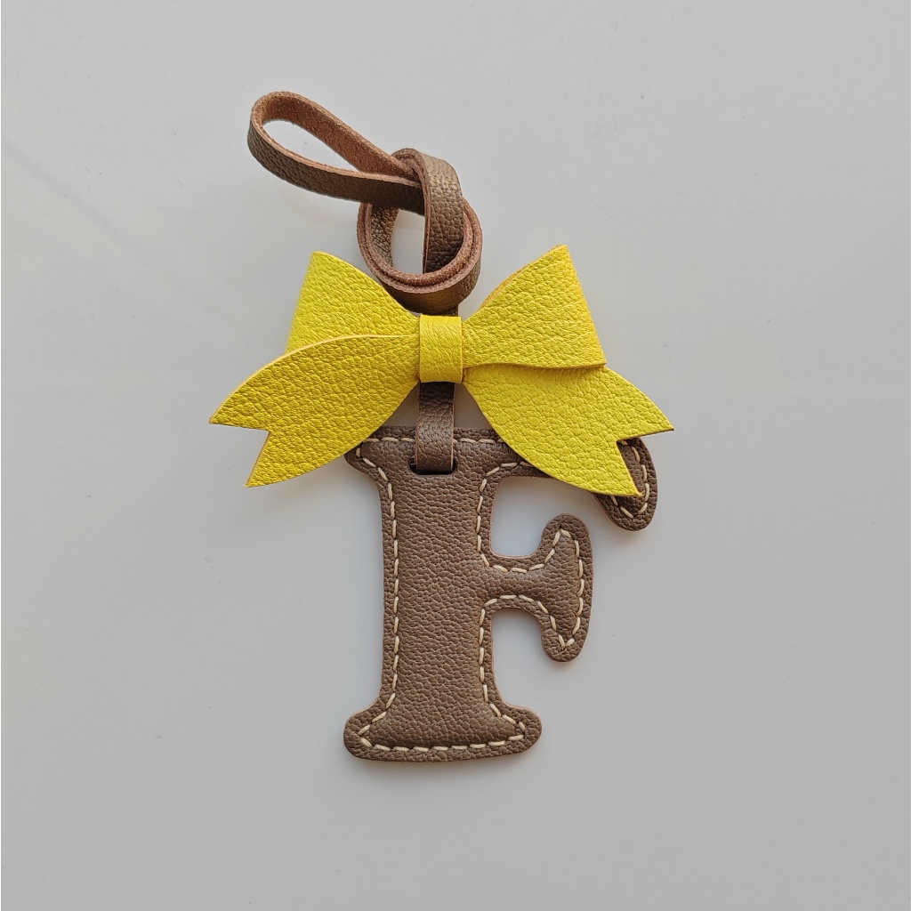 Handcrafted Bow Tie Leather Letter Bag Charm - Alphabet Bag Charm ...