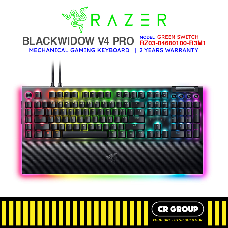RAZER BLACKWIDOW V4 Pro - Mechanical Gaming Keyboard - Green/Yellow ...