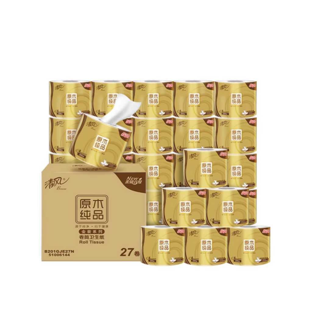 (Ready Stock) 4 Ply 200g 27 Rolls Deluxe Premium Toilet Rolls Qing Feng ...