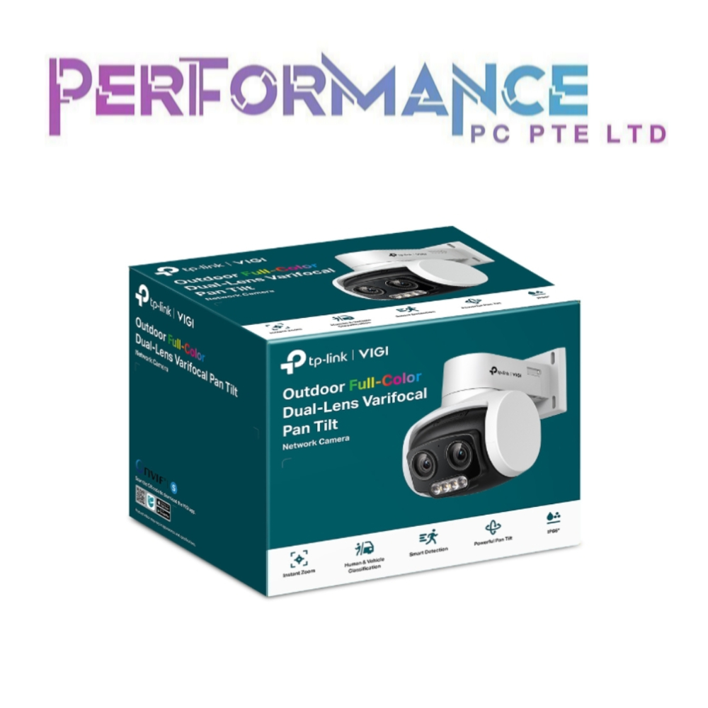 TP-Link VIGI C540V VIGI 4MP Outdoor Full-Color Dual-Lens Varifocal Pan ...