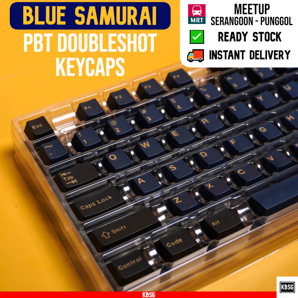 Blue Samurai Cherry Profile PBT Double shot Keycaps for Mechanical ...
