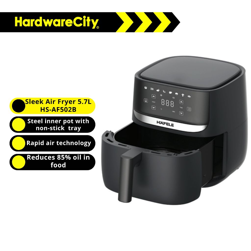 Hafele Sleek Air Fryer 5.7L HS-AF502B | Shopee Singapore