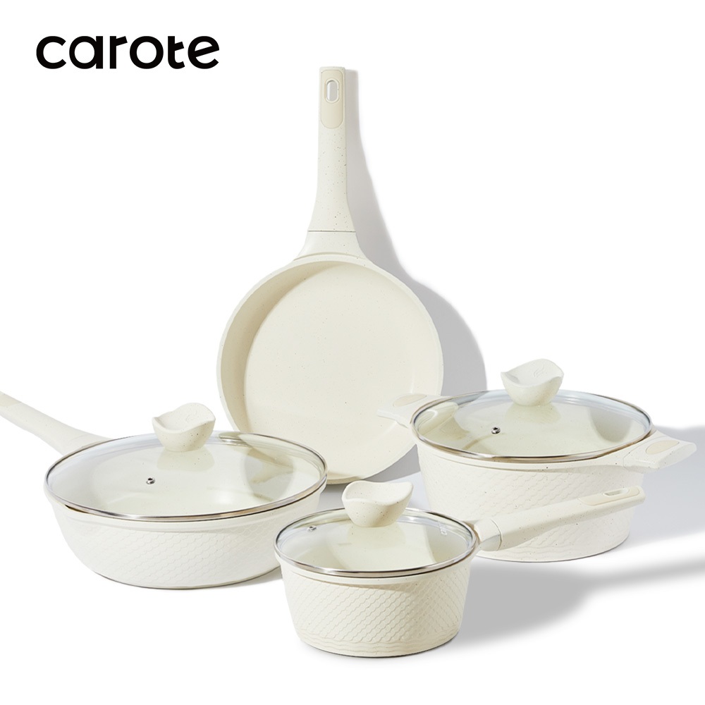 Carote Non Stick Cookware Set 7 Pcs Induction Gas Stove Easy Clean ...
