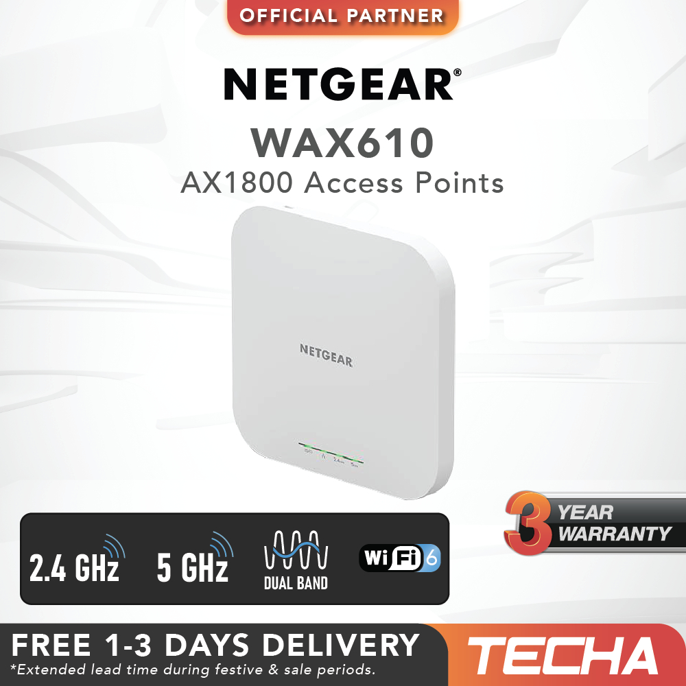 Netgear WAX610 | AX1800 | WiFi 6 Dual Band Access Point (WAX610-100EUS ...