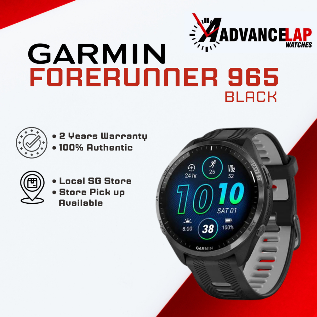 Garmin Forerunner 965 Carbon Gray DLC Titanium Bezel with Black Case ...