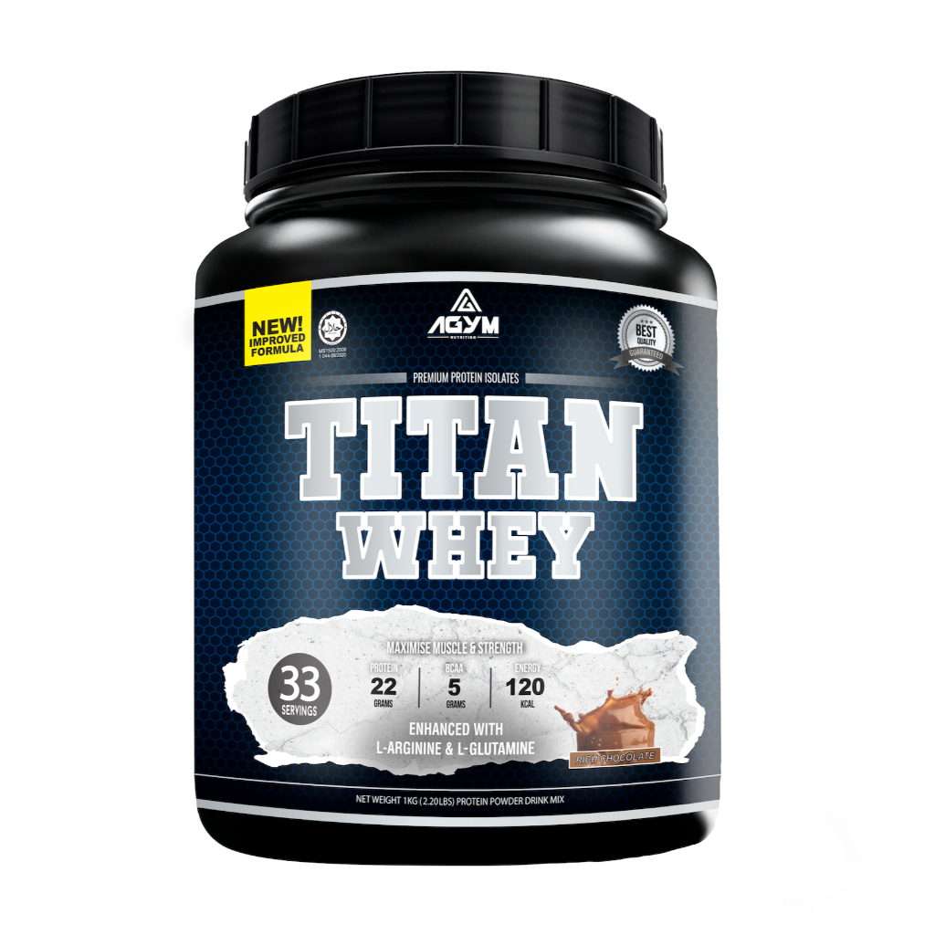 SG SELLER ️Agym Titan Whey Protein 1kg 33 Servings Halal Whey Protein ...