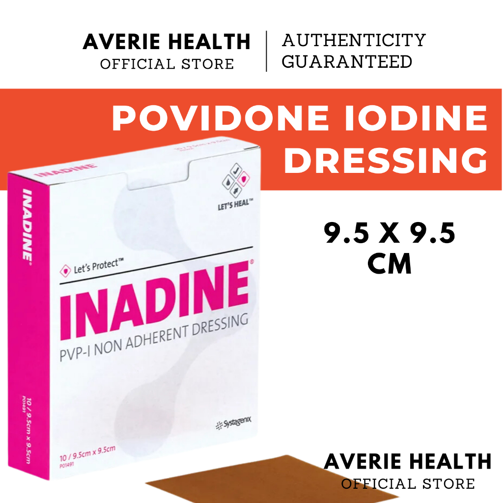 3M Inadine Povidone Iodine (PVP) Non-Adherent Dressing 9.5cm x 9.5cm 1s ...