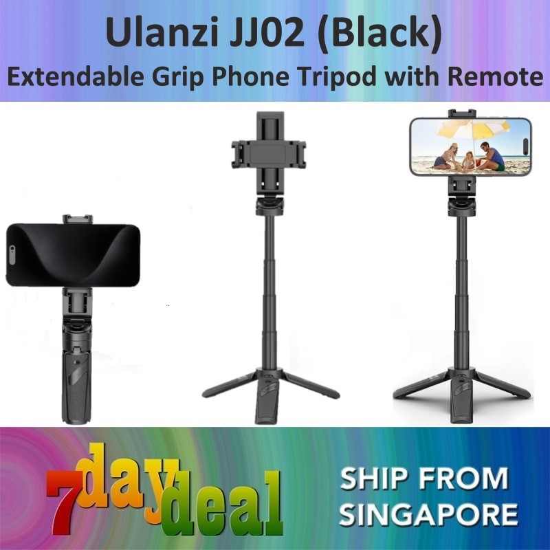 Ulanzi JJ02 Extendable Grip Phone Tripod with Remote - Black / White ...