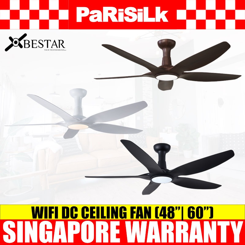 Bestar Rapture Wifi DC Ceiling Fan + Optional Dim Light (48|60inch)(NO ...