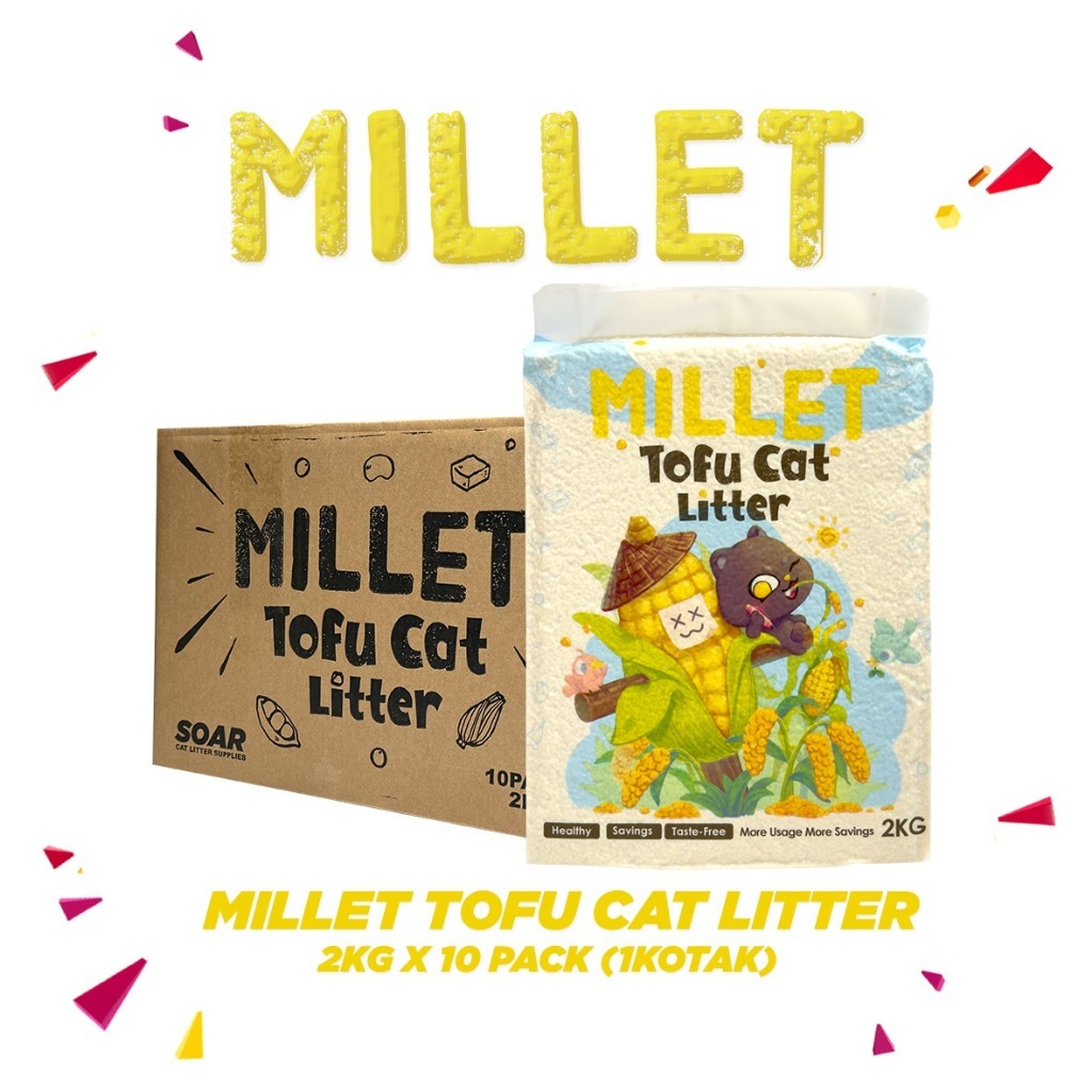 SOAR Millet Tofu Cat Litter 6L/2KG 10 Packs (1 Carton) | Shopee Singapore