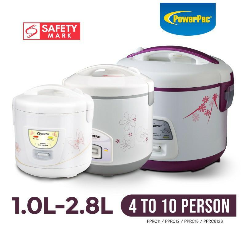 PowerPac Rice Cooker with Steamer 1.0L/1.2L/1.8L/2.8L (PPRC11/PPRC12 ...