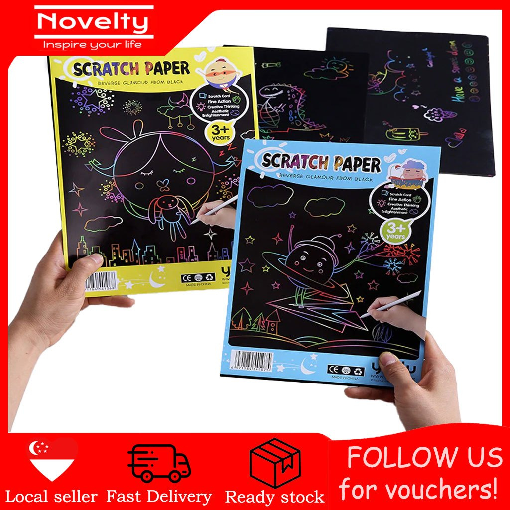 (🇸🇬 Local seller)🌈Magic Color Rainbow Scratch Paper scratch art paper ...